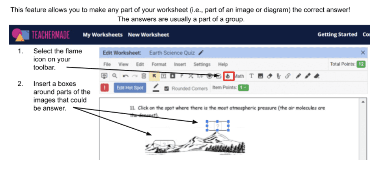 Hot Spot Questions: TEI for your quizzes and assessments